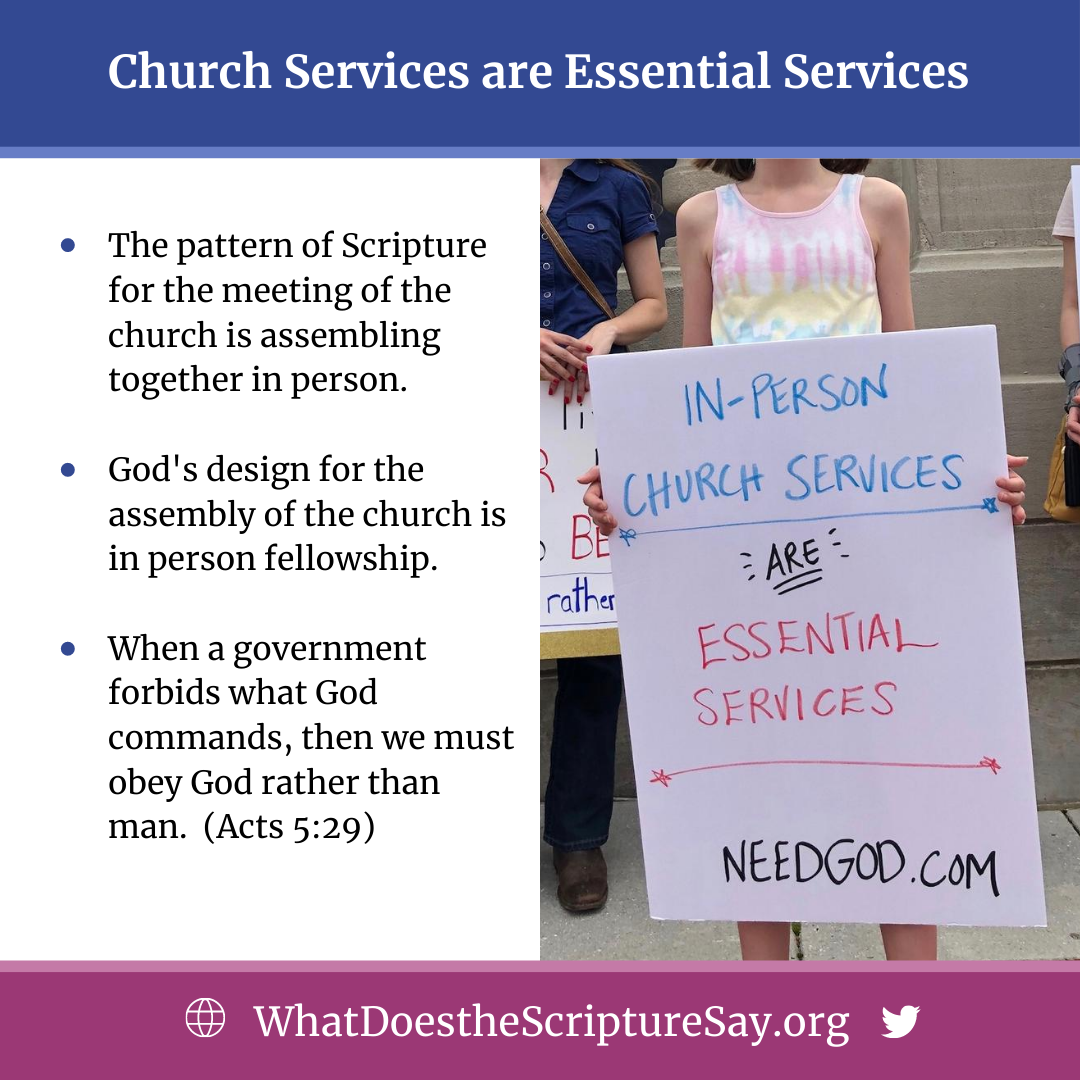 Church Services are Essential Services - What Does the Scripture Say